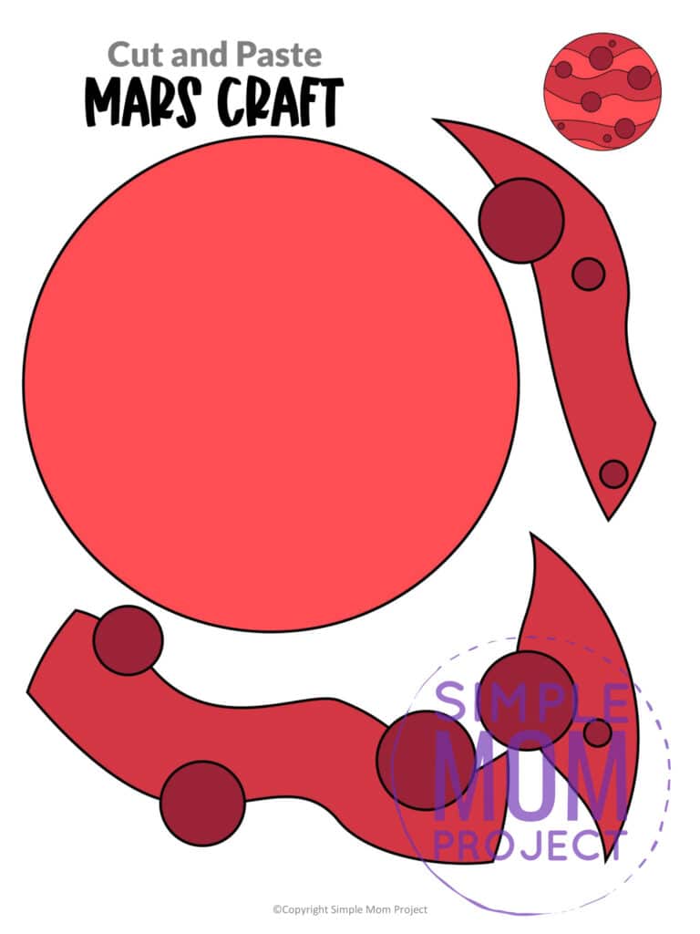 Easy and Fun Mars Craft Cut and Paste Printable Templates – Simple Mom ...