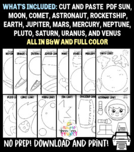 Planet Cut and Paste Craft Printables - Simple Mom Project Store