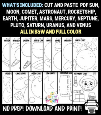 Planet Cut and Paste Craft Printables - Simple Mom Project Store