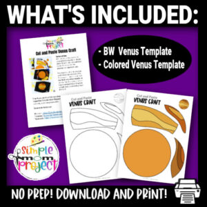 Planet Venus Craft Cut and Paste Printable Template – Simple Mom ...