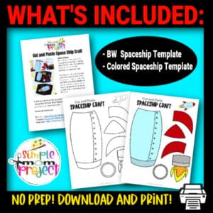 Easy and Fun Rocket Space Ship Cut and Paste Craft Template – Simple ...