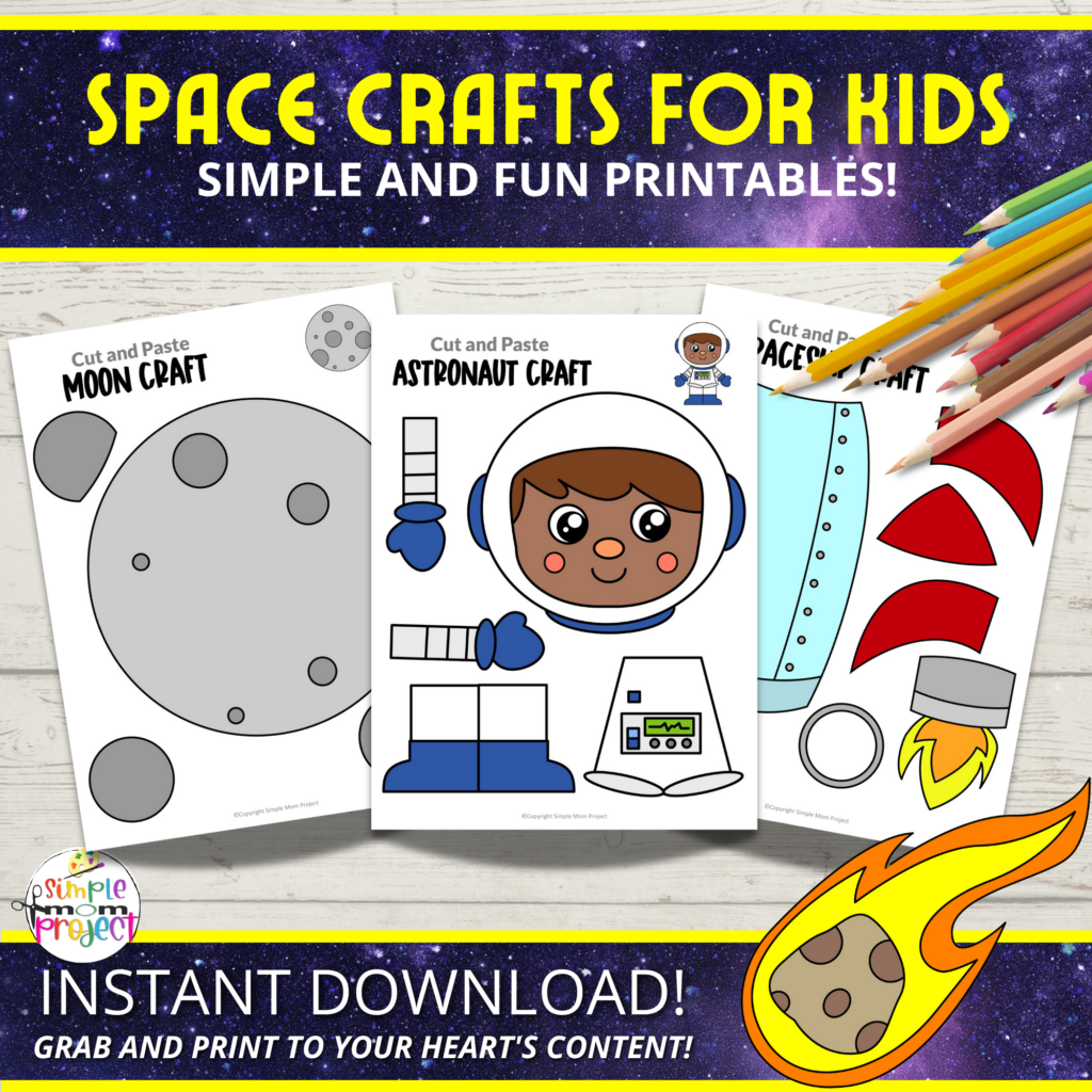 Full Colored Planet and Outer Space Cut and Paste Craft Printables ...