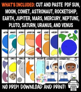 Planet Venus Craft Cut and Paste Printable Template - Simple Mom ...