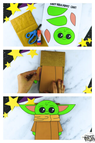Easy and Fun Baby Yoda Paper Bag Puppet Craft Printable Template ...