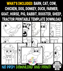 Farm Animal Templates – 15 Printable Coloring & Craft Activities for ...