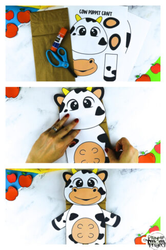 Cow Paper Bag Puppet Craft Instant Printable Template – Simple Mom ...