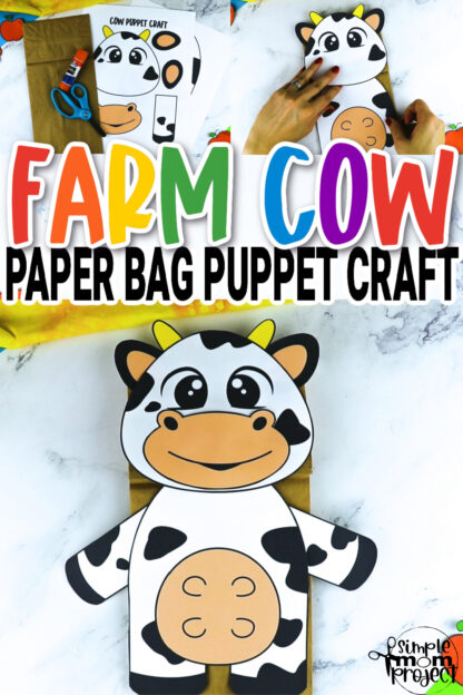 5 NO PREP Farm Animal Paper Bag Puppet Full Colored – Simple Mom ...