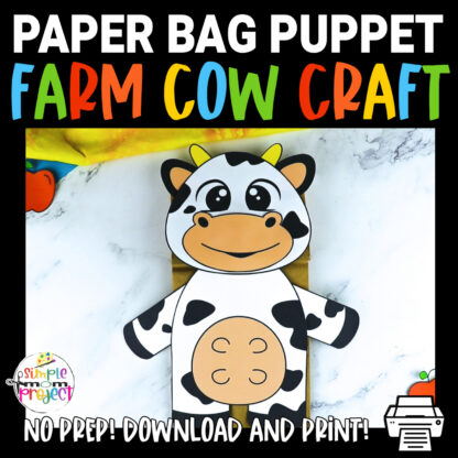 Pig Paper Bag Puppet Craft Template - Simple Mom Project Store