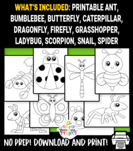 Insect & Bug Templates – 11 Printable Coloring & Craft Activities for ...
