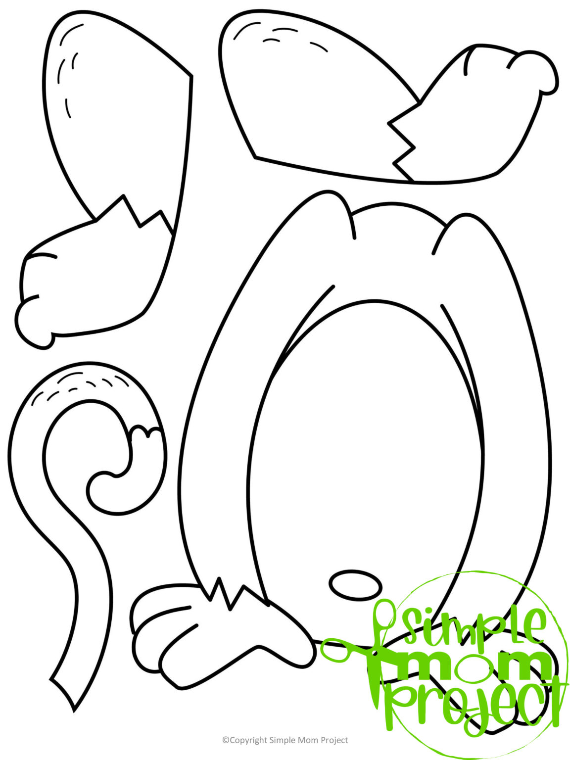 Easy and Fun Monkey Paper Bag Puppet Instant Printable Craft – Simple ...