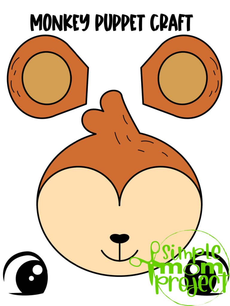 Easy and Fun Monkey Paper Bag Puppet Instant Printable Craft – Simple ...