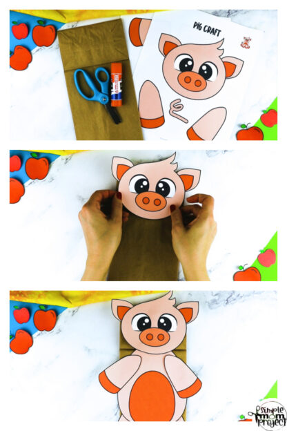 Pig Paper Bag Puppet Craft Printable Template – Simple Mom Project Store