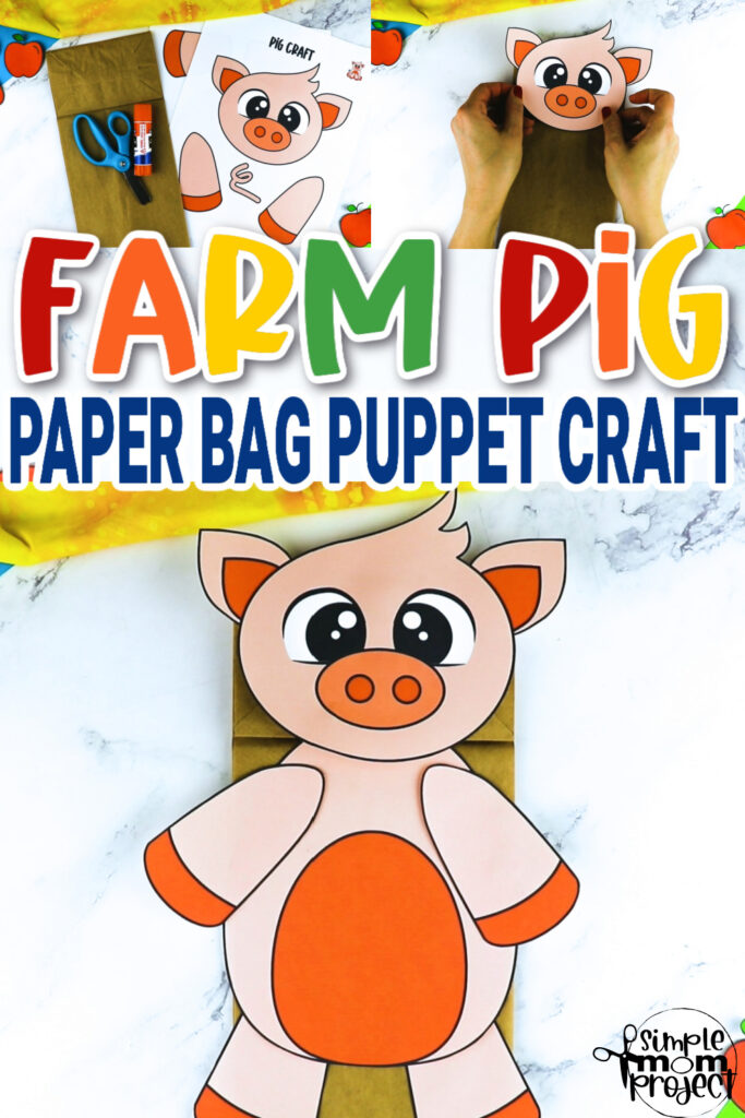 Pig Paper Bag Puppet Craft Printable Template – Simple Mom Project Store