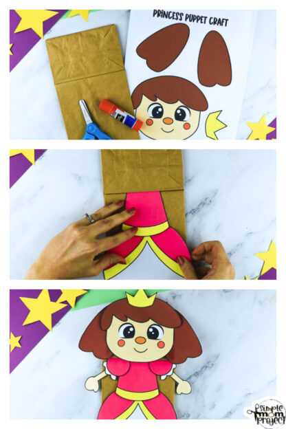 Easy and Adorable Princess Puppet Paper Bag Craft Instant Printable ...