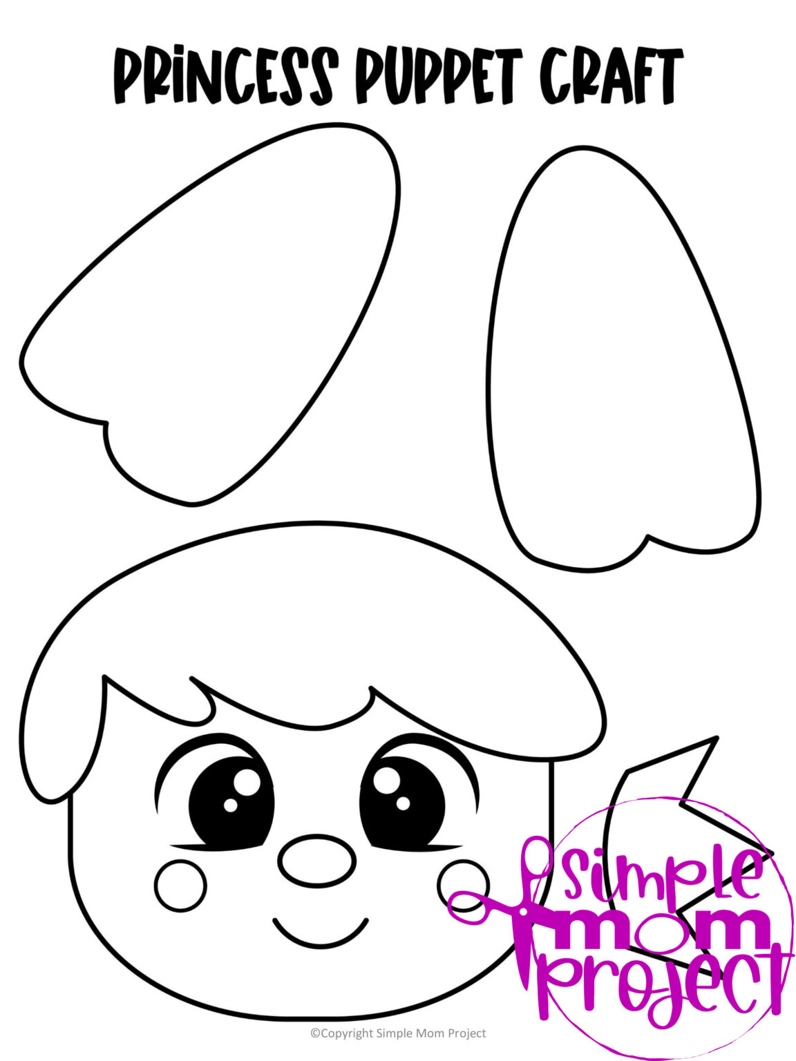 Princess Paper Bag Puppet – Printable Craft Template for Kids – Simple ...