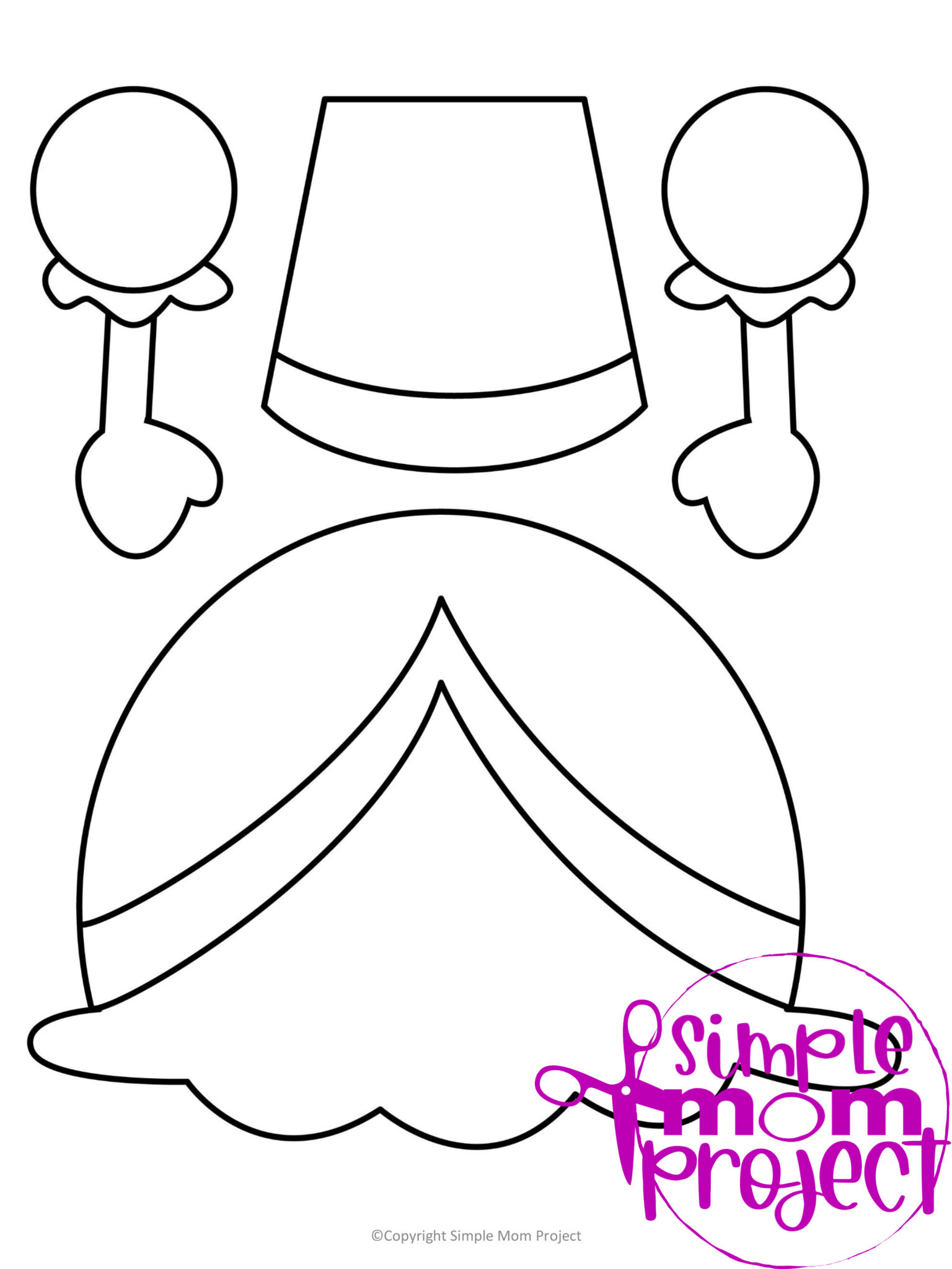 Princess Paper Bag Puppet – Printable Craft Template for Kids – Simple ...