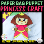 Princess Puppet Paper Bag Craft Template - Simple Mom Project Store