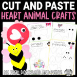 Black and White Heart Animal Cut and Paste Crafts - Simple Mom Project ...