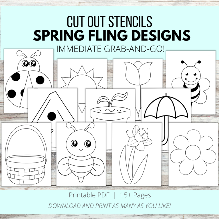 15+ Spring Printable Cut Out Stencil Templates - Simple Mom Project Store