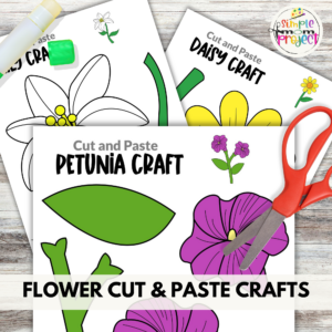 Full Colored Flower Cut and Paste Craft Templates - Simple Mom Project ...