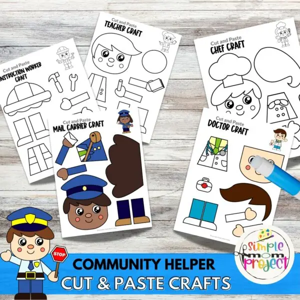 30 Community Helper Cut and Paste Craft Templates – Simple Mom Project ...