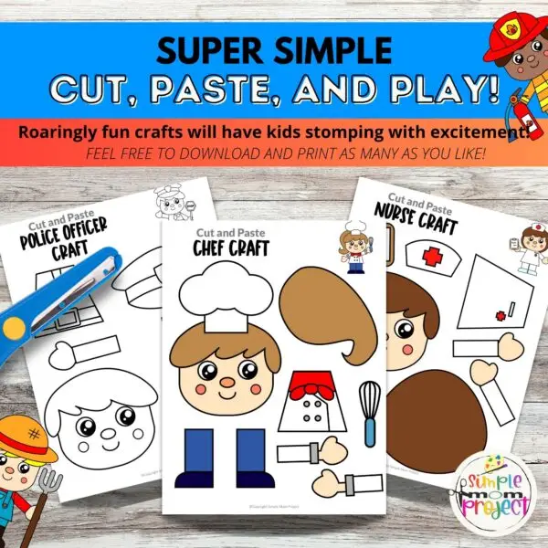 30 Community Helper Cut and Paste Craft Templates – Simple Mom Project ...