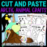 Black and White Arctic Animal Cut and Paste Craft Templates - Simple ...