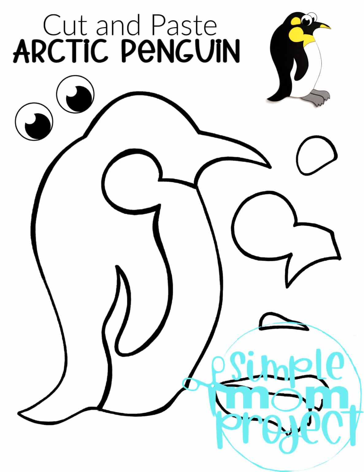 Arctic Animal Crafts – 14 Black & White Printable Cut & Paste Templates ...