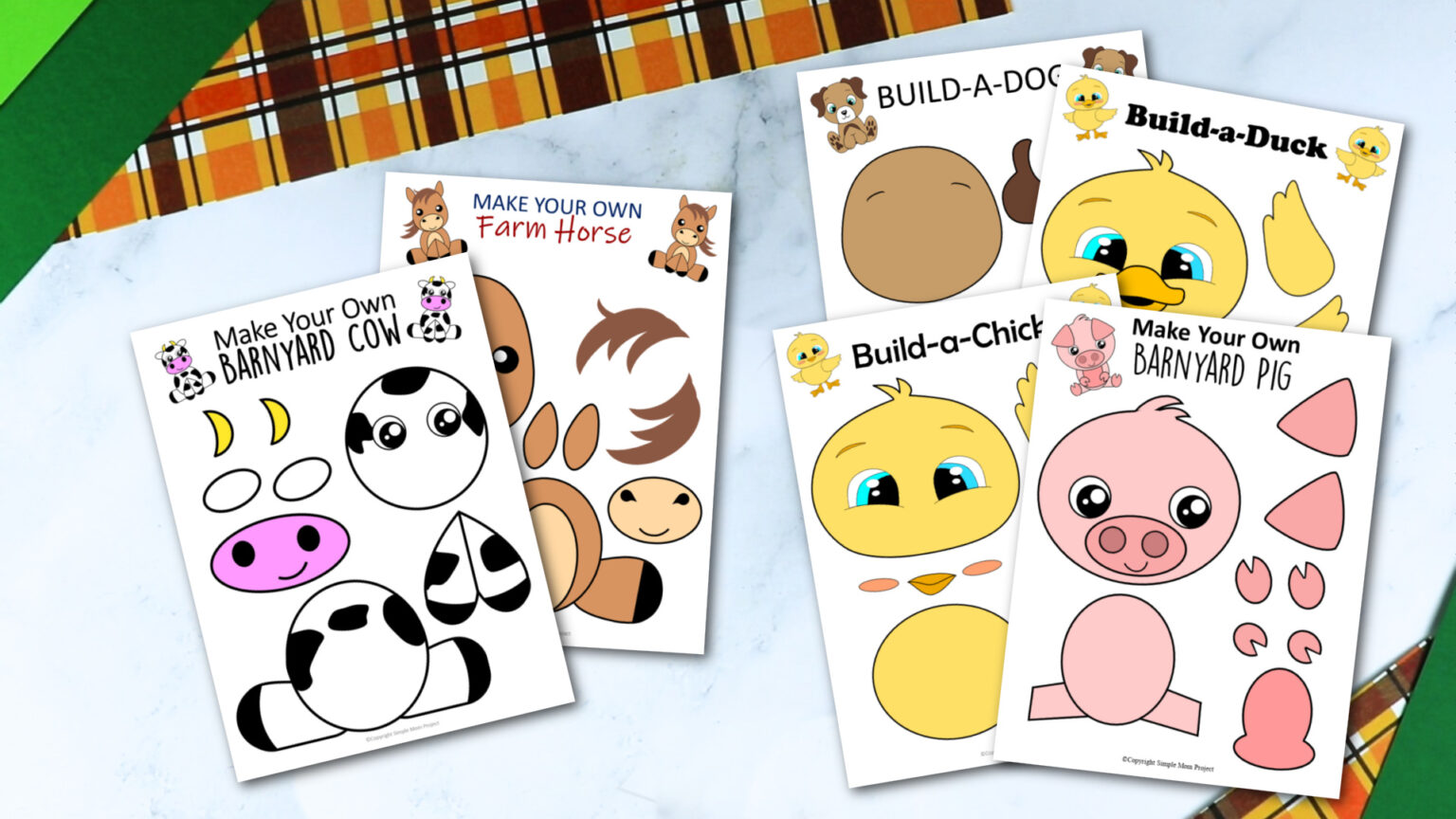 20 Build-a-Farm-Animal Cut and Paste Craft Templates – Simple Mom ...