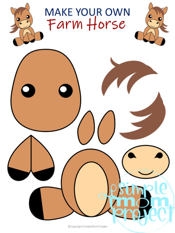 20 Build-a-Farm-Animal Cut and Paste Craft Templates – Simple Mom ...