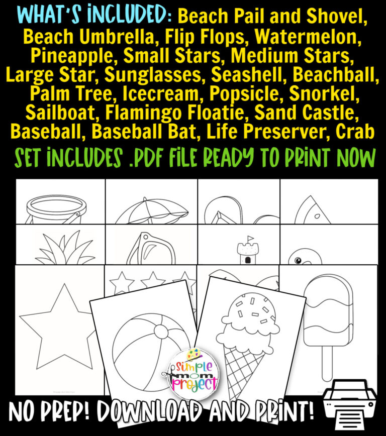Beach and Summer Printable Templates - Simple Mom Project Store