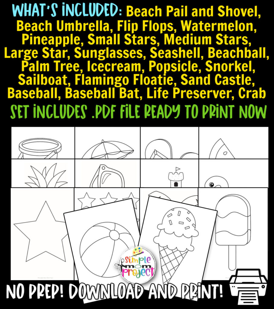 Beach and Summer Printable Templates - Simple Mom Project Store