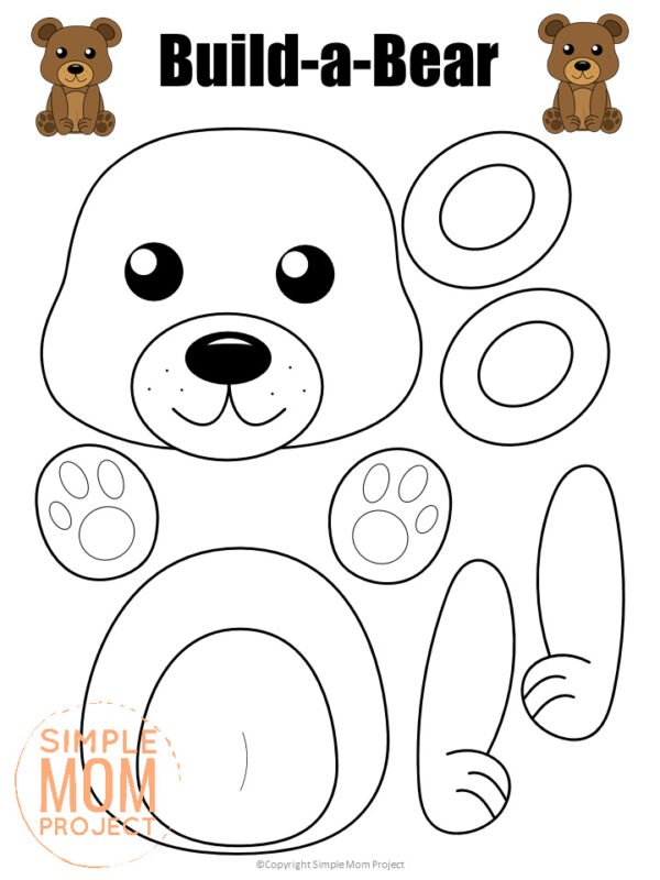 20 Woodland Animal Cut and Paste Craft Templates | Full Colored & Black ...