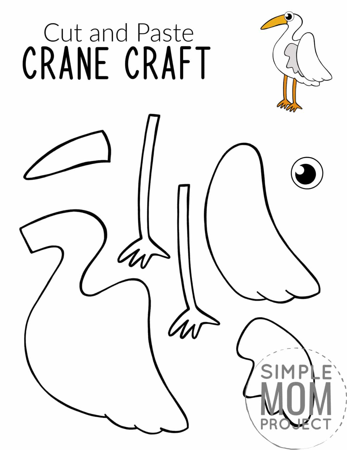 30 Bird Cut and Paste Craft Templates | Black/White and Full Colored ...