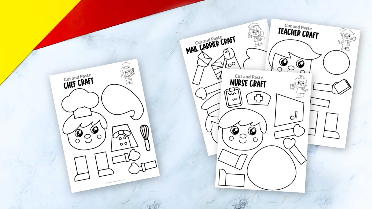 30 Community Helper Cut and Paste Craft Templates – Simple Mom Project ...