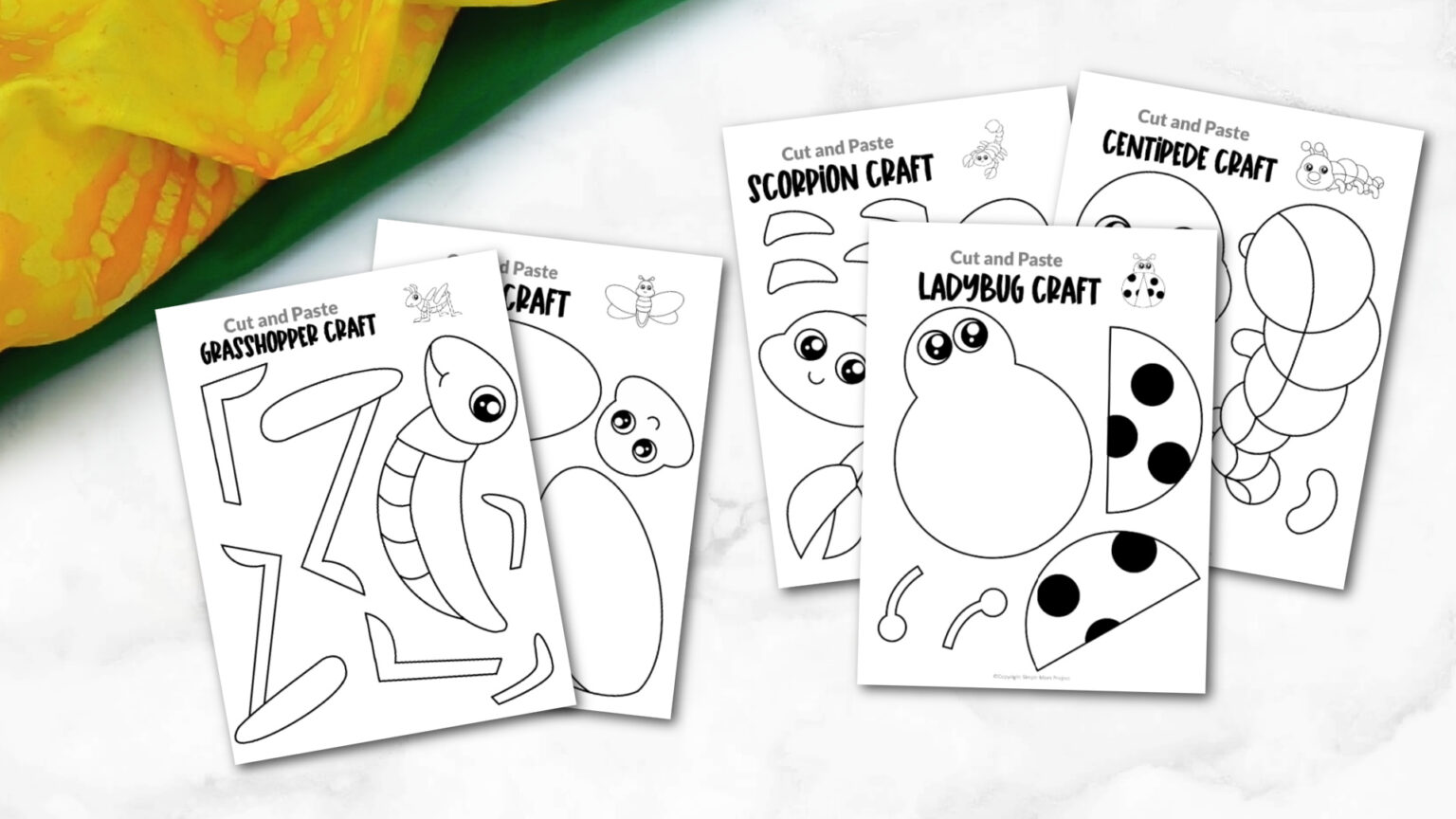 20 Easy and Fun Insect and Bug Cut and Paste Craft Instant Printable ...