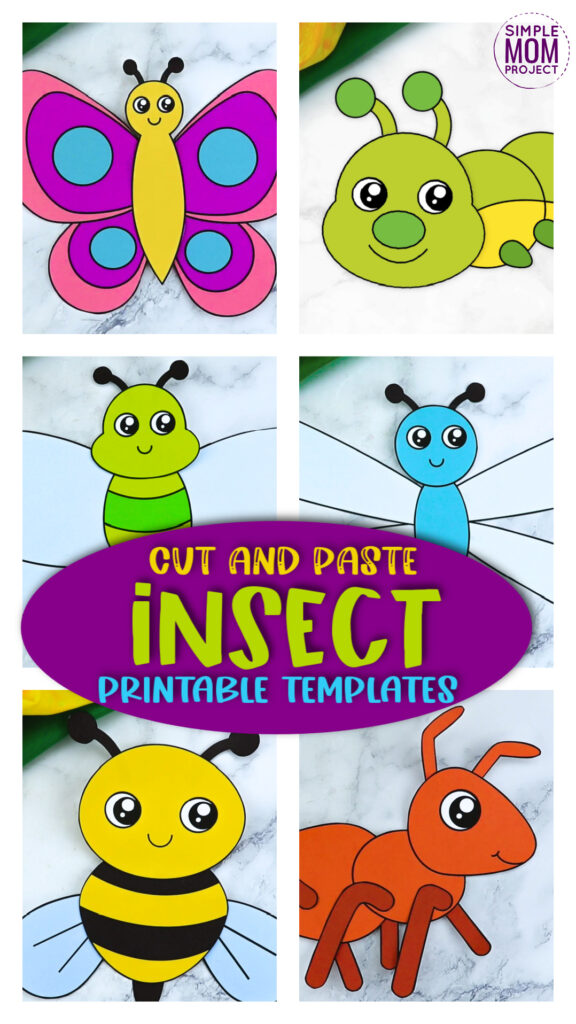 20 Easy and Fun Insect and Bug Cut and Paste Craft Instant Printable ...