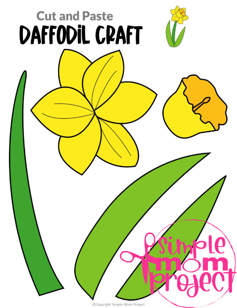 Flower Crafts – 8 Full-Color Printable Cut & Paste Templates for Kids ...