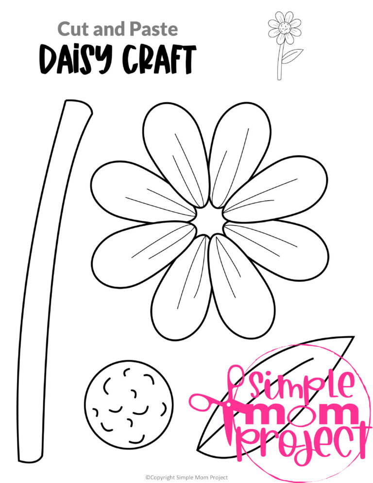 Flower Crafts Mega Bundle – 16 Printable Cut & Paste Templates (Color ...