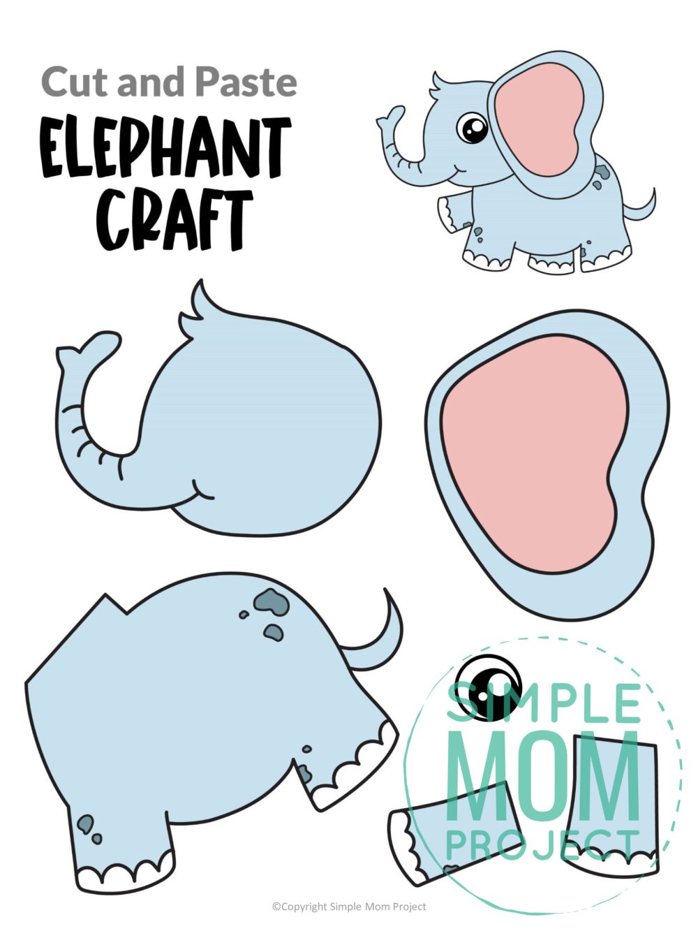 Safari Animal Crafts Mega Bundle – 20 Printable Cut & Paste Templates ...