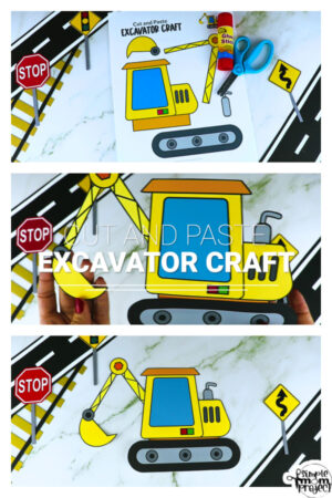 Excavator Cut and Paste Craft – Simple Mom Project Store