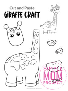 Safari Animal Cut and Paste Craft Templates - Simple Mom Project Store