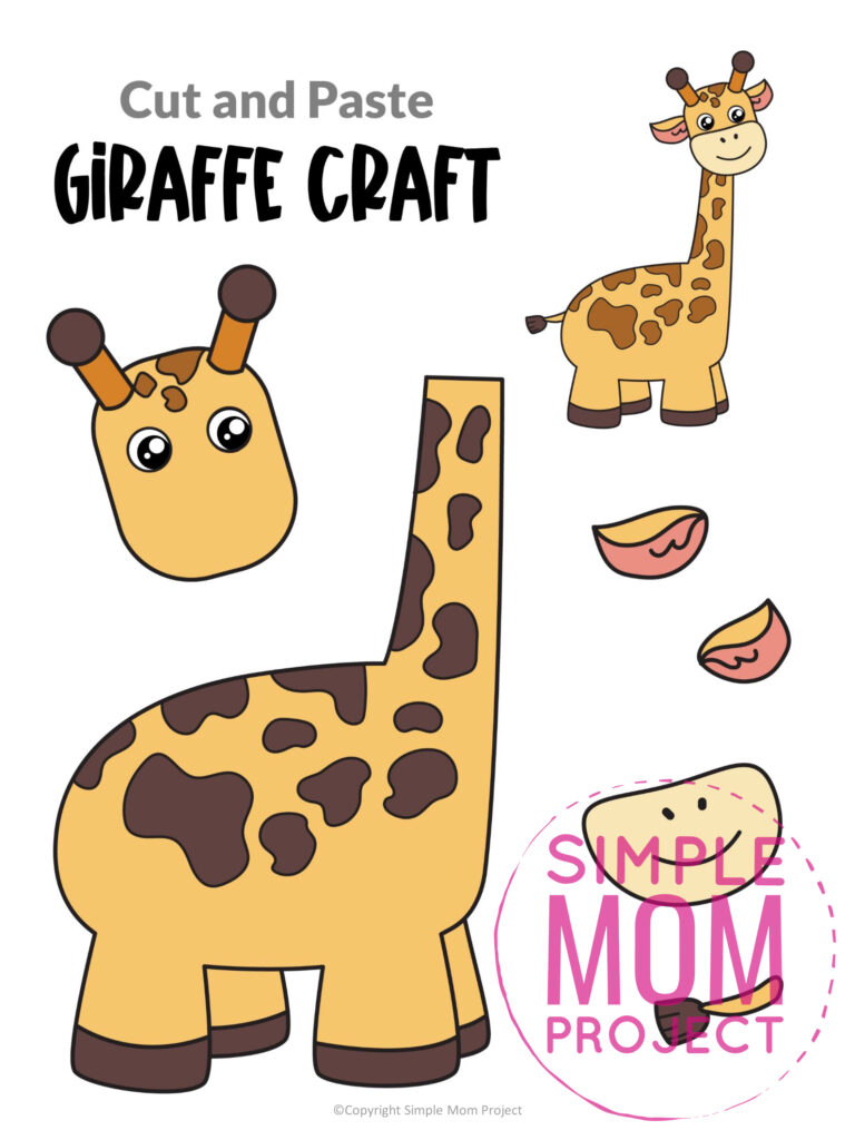 Safari Animal Cut and Paste Craft Templates - Simple Mom Project Store