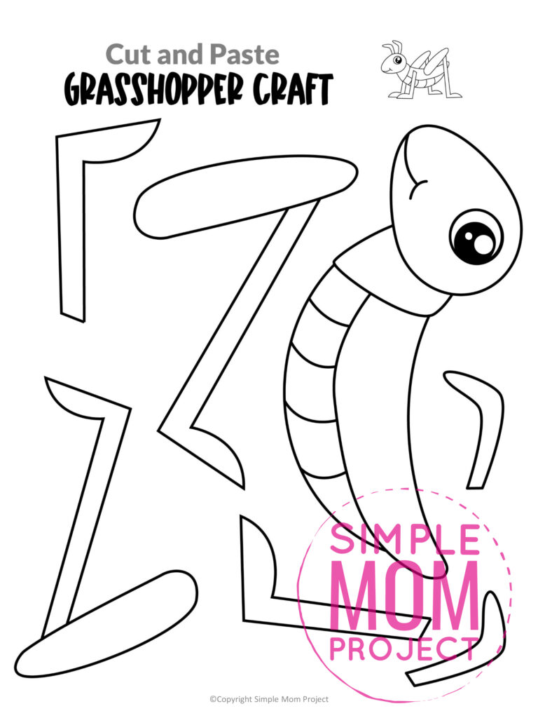 Insect & Bug Crafts – 12 Black & White Printable Cut & Paste Templates ...