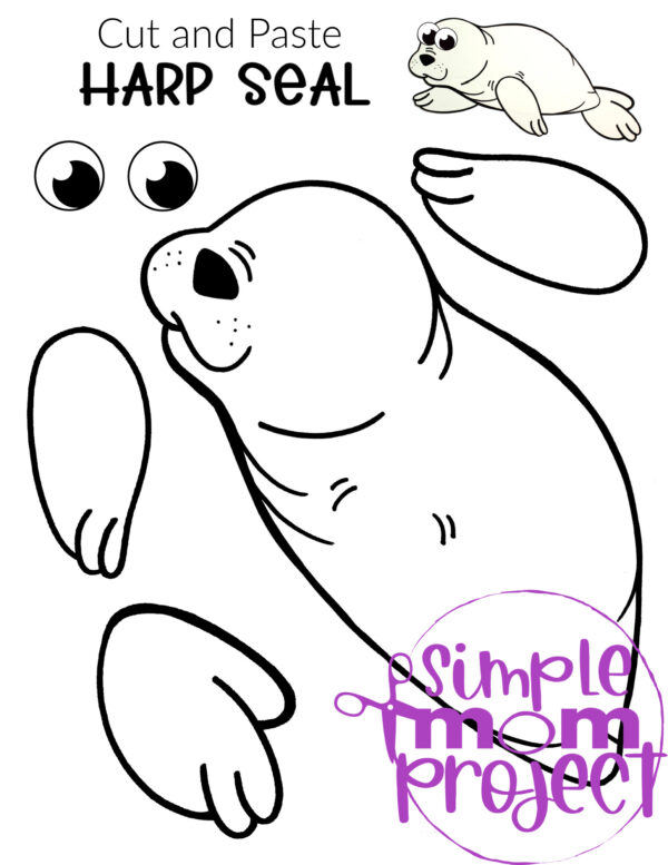 14 Black and White Arctic Animal Cut and Paste Craft Templates – Simple ...