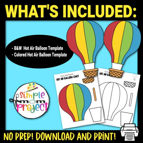 Balloon Template For Preschool Free Hot Air Balloon Printable This