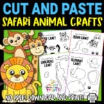 Black and White Safari Animal Cut and Paste Craft Templates - Simple ...