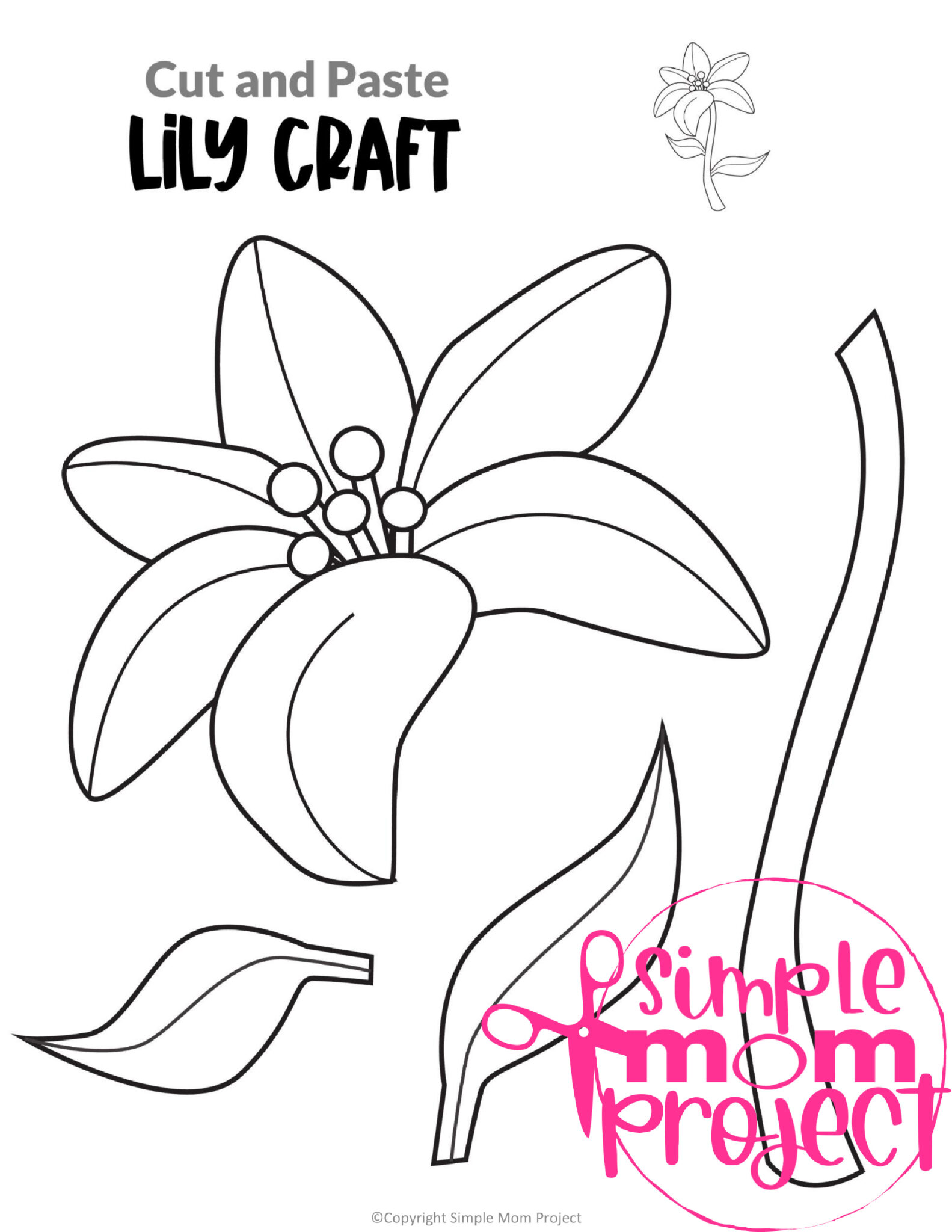 Flower Crafts Mega Bundle – 16 Printable Cut & Paste Templates (Color ...