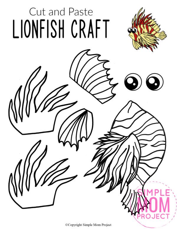 22 Black and White Ocean Animal Cut and Paste Craft Templates – Simple ...