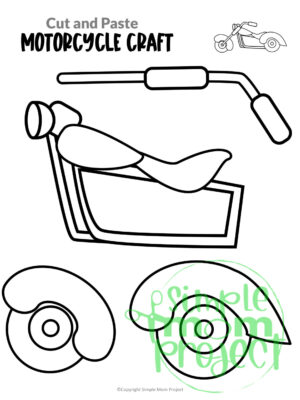 Motorcycle Cut and Paste Craft - Simple Mom Project Store